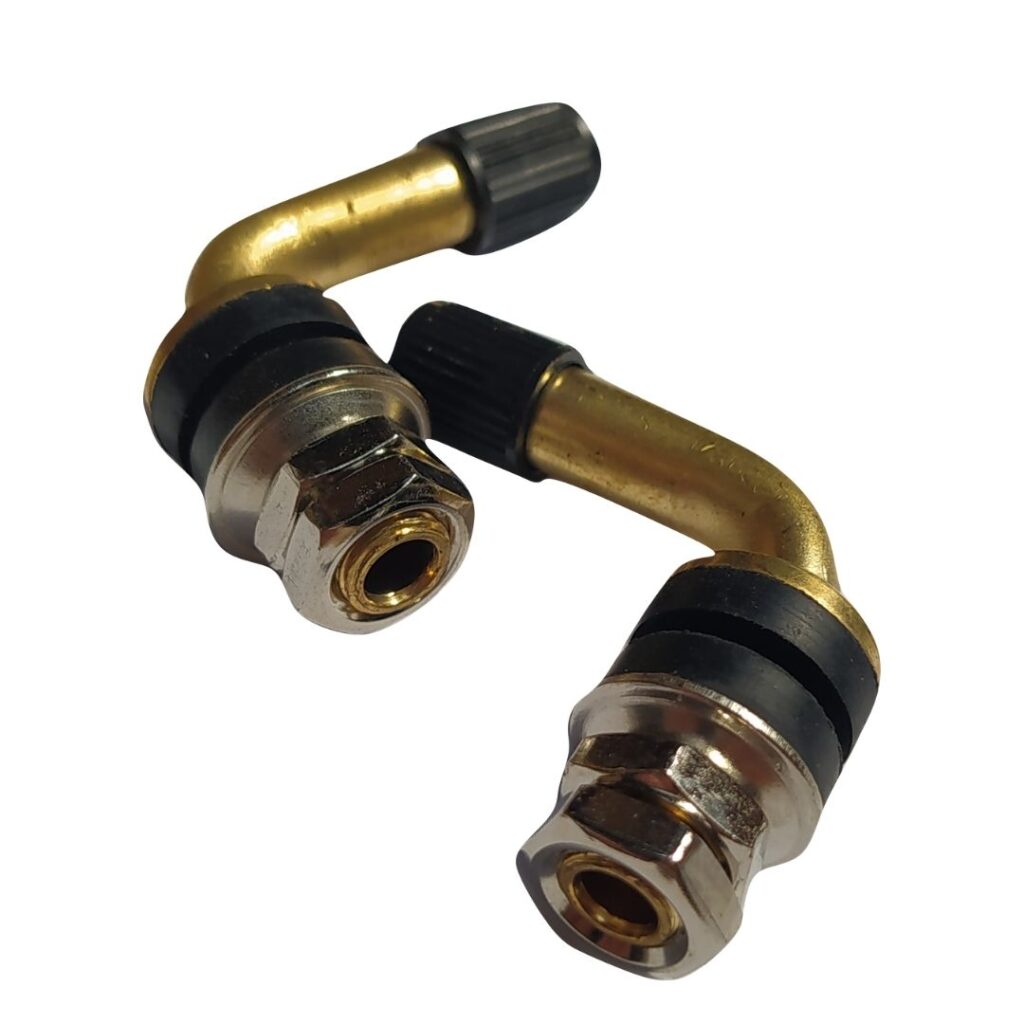 Válvula Moto-Auto Metálica Tubular Con Hilo Curva PVR-30 - Comercial Solis